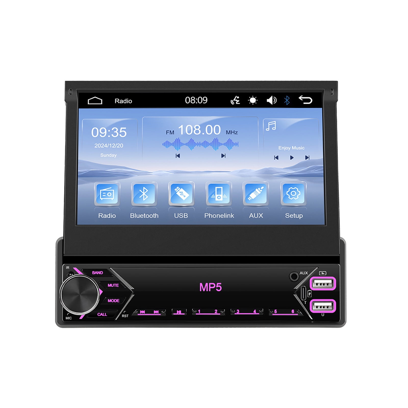 7 Inch Universal Retractable Touchscreen Car Multimedia Player with ...