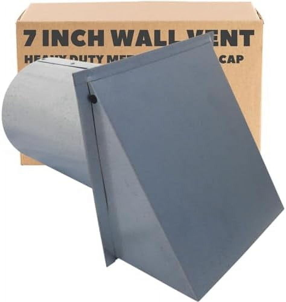 7 Inch Wall Vent Cap - Galvanized Steel - Damper Only - Heavy Duty ...