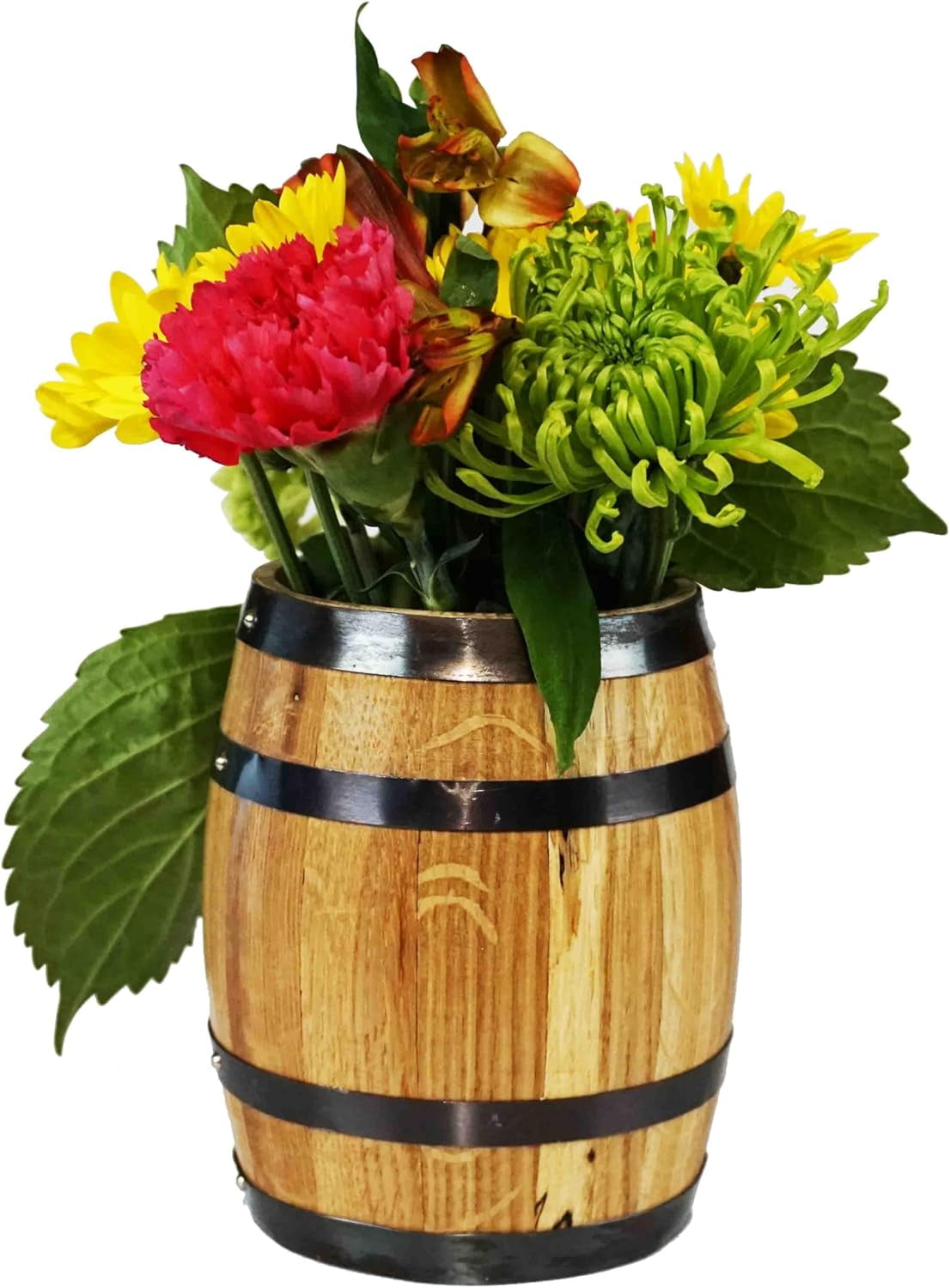 7 Inch Whiskey Barrel Planter Pot - Small Outdoor Pots for Garden ...