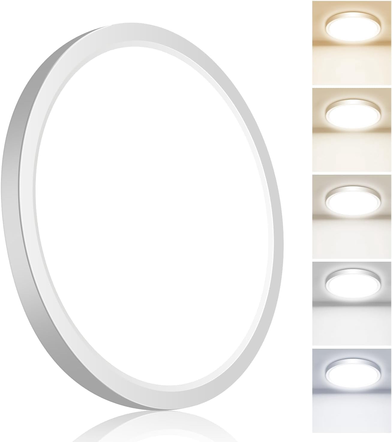 7 Inch White Flush Mount Ceiling Light, 15W 1800LM Light Fixture,3000K ...