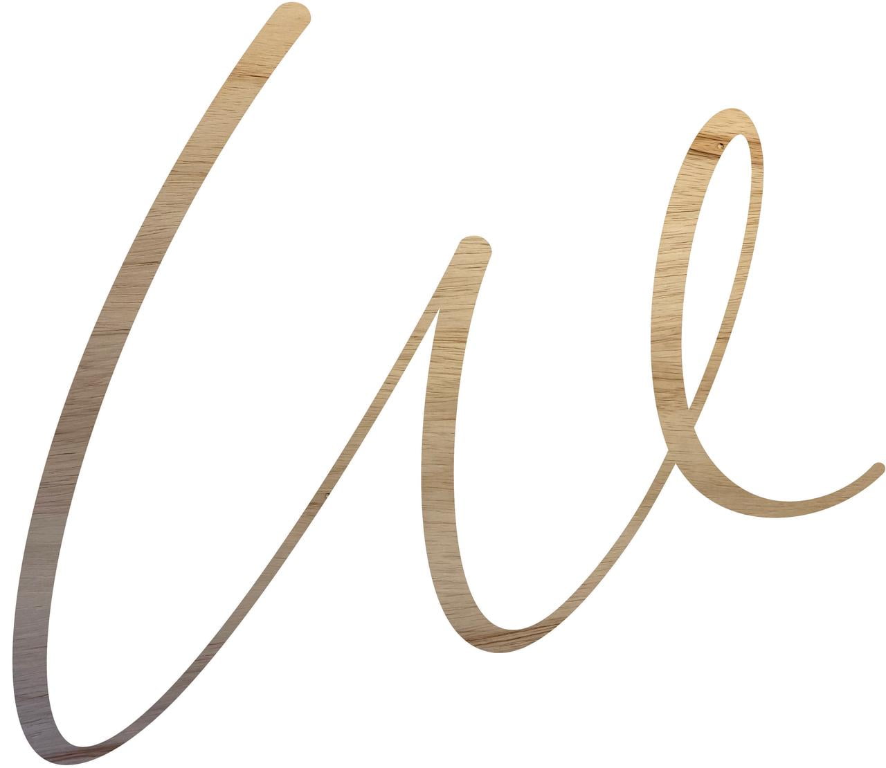 7 Inch Wooden Craft Letter W, Unfinished 1/4'' Real Wood Cutout ...