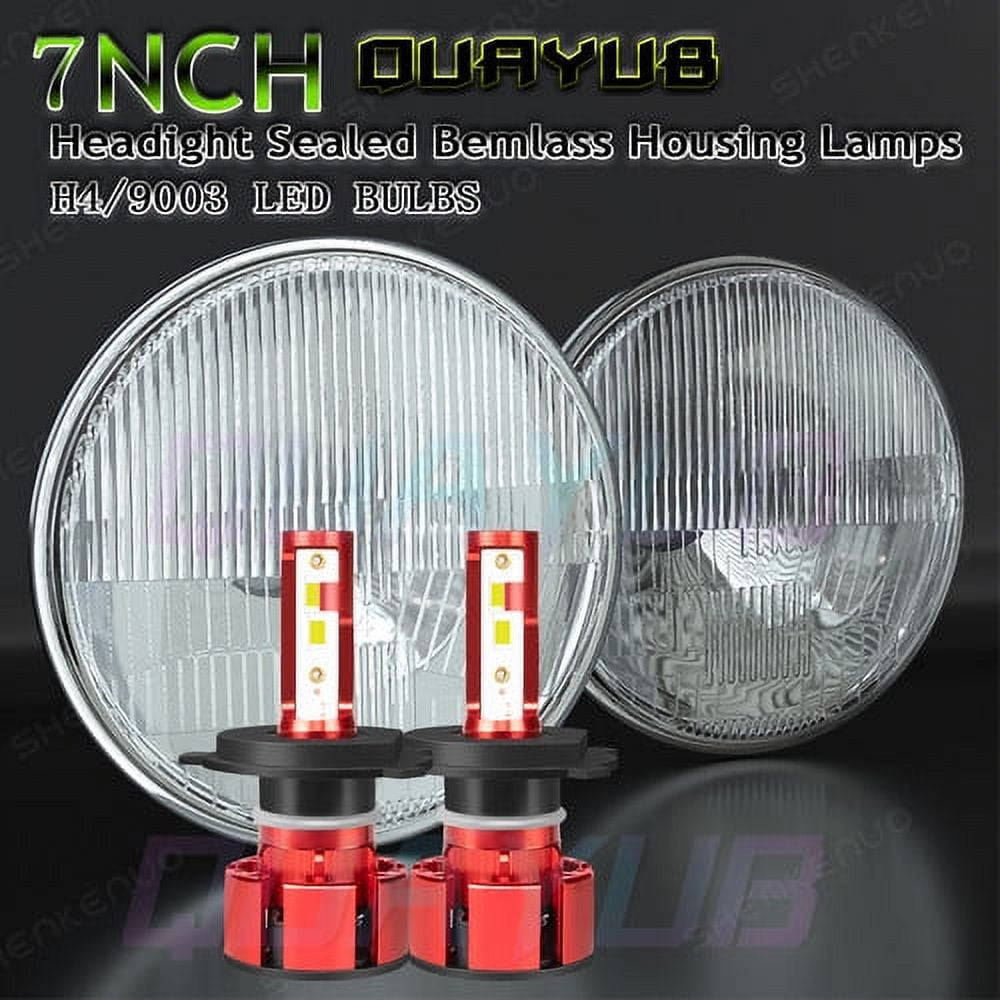 7 Inch led GLASS Headlight Round, ORIGINAL CLASSIC LOOK conversion ...