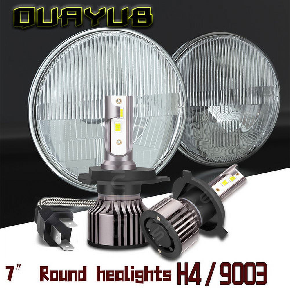 7 Inch led GLASS Headlight Round, ORIGINAL CLASSIC LOOK conversion ...