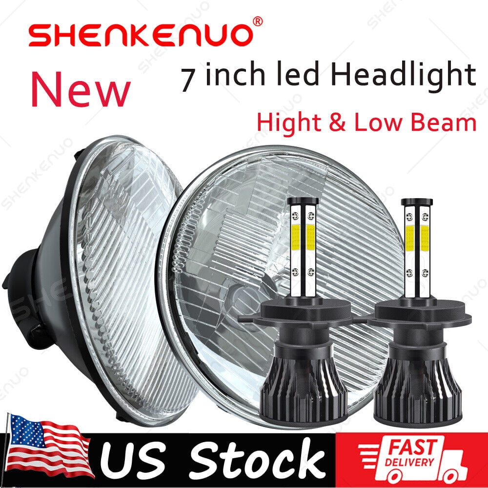 7 Inch led GLASS Headlight Round, ORIGINAL CLASSIC LOOK conversion ...
