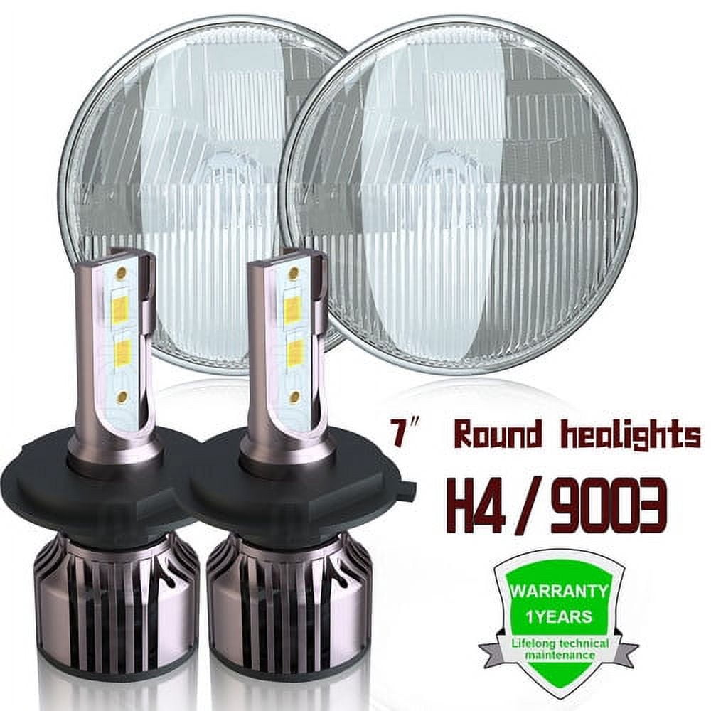7 Inch led GLASS Headlight Round, ORIGINAL CLASSIC LOOK conversion ...