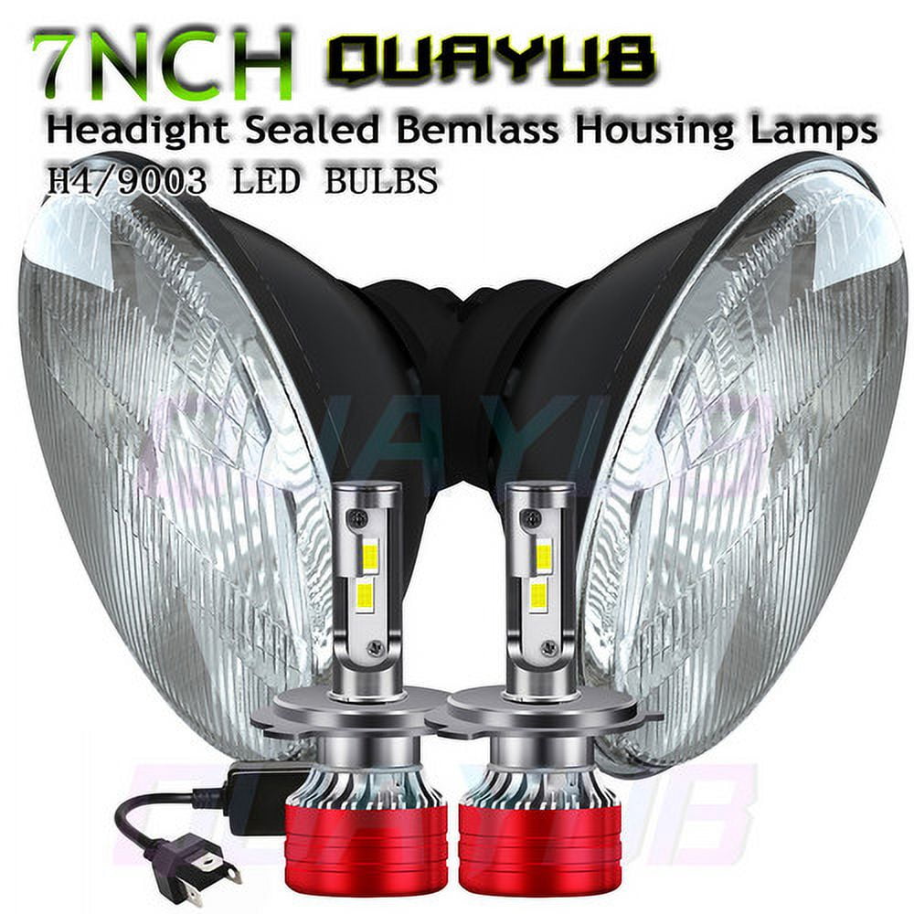 7 Inch led GLASS Headlight Round, ORIGINAL CLASSIC LOOK conversion ...