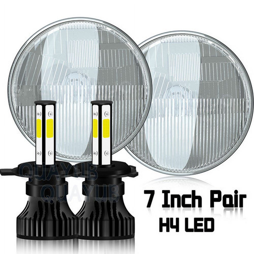 7 Inch led GLASS Headlight Round, ORIGINAL CLASSIC LOOK conversion ...