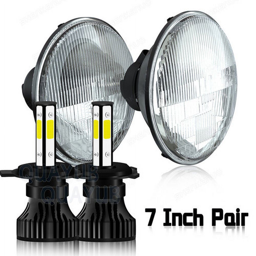 7 Inch led GLASS Headlight Round, ORIGINAL CLASSIC LOOK conversion ...