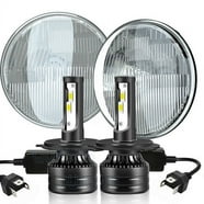 H6024 Head Light Glass Housing Lamp Classic Chrome 7" Round LED ...