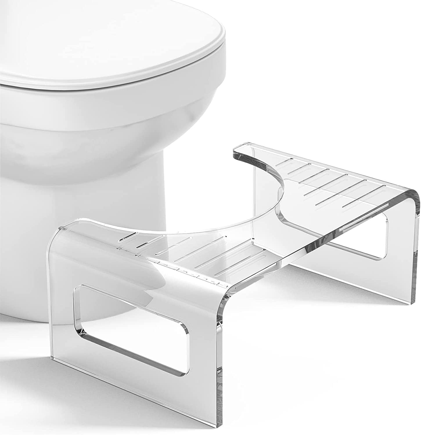 7 Inches Acrylic Toilet Stool, Clear Bathroom Poop Stool for Adults ...