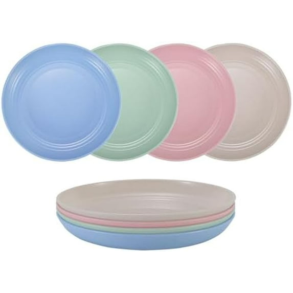 7 Inches Small Unbreakable Wheat Straw Plates - Reusable Plate Sets of ...