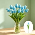7 Inches Tall Faux Tulip Artificial Flowers Touch Soft Plastic For Home ...
