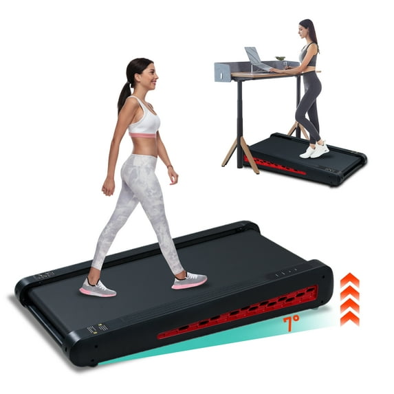 7° Incline Walking Pad Treadmill - Under Desk Treadmill, Portable ...