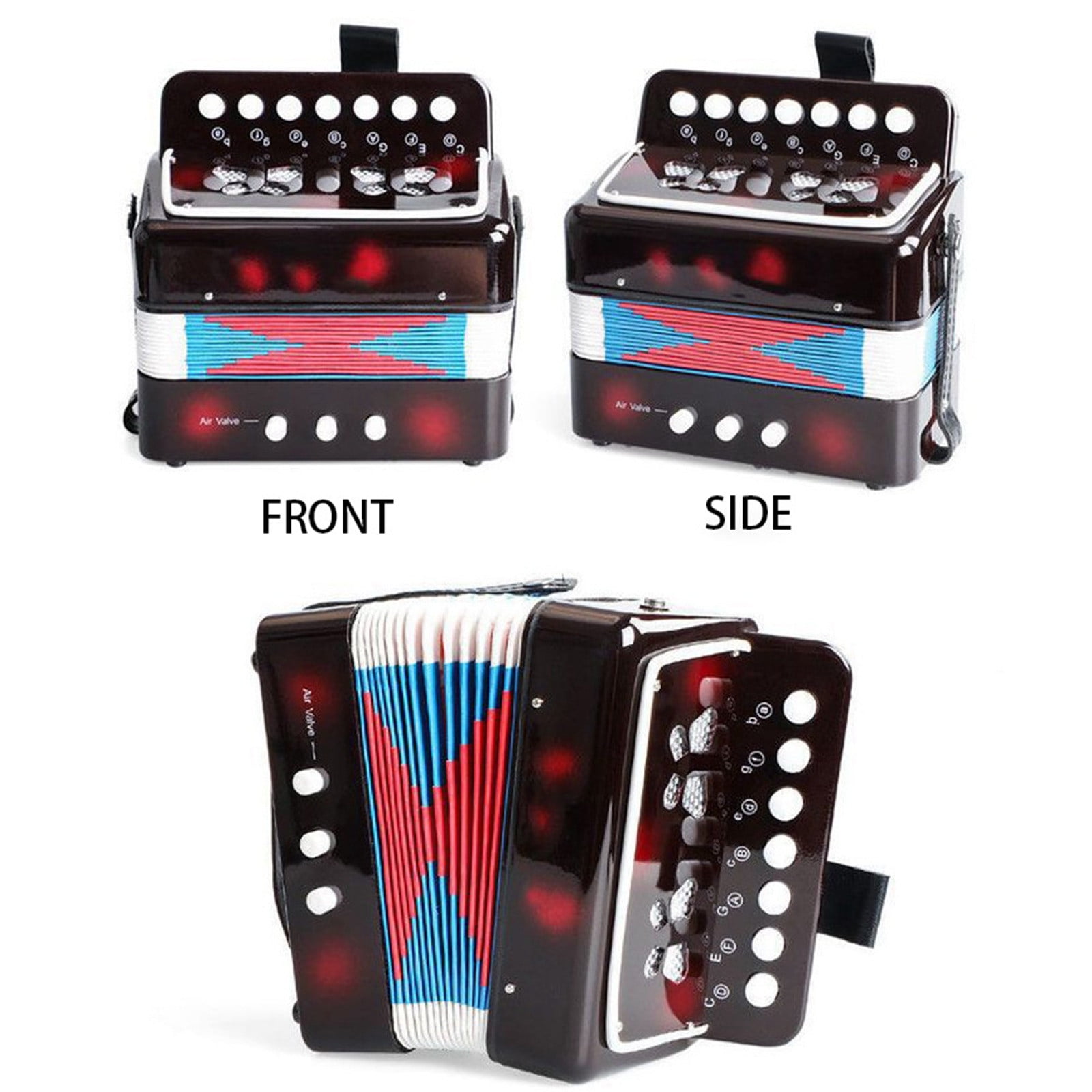 7 Keys 2 Accordion For Children Adult Beginner Educational Small Instrument Early Pedagogy Piano ...