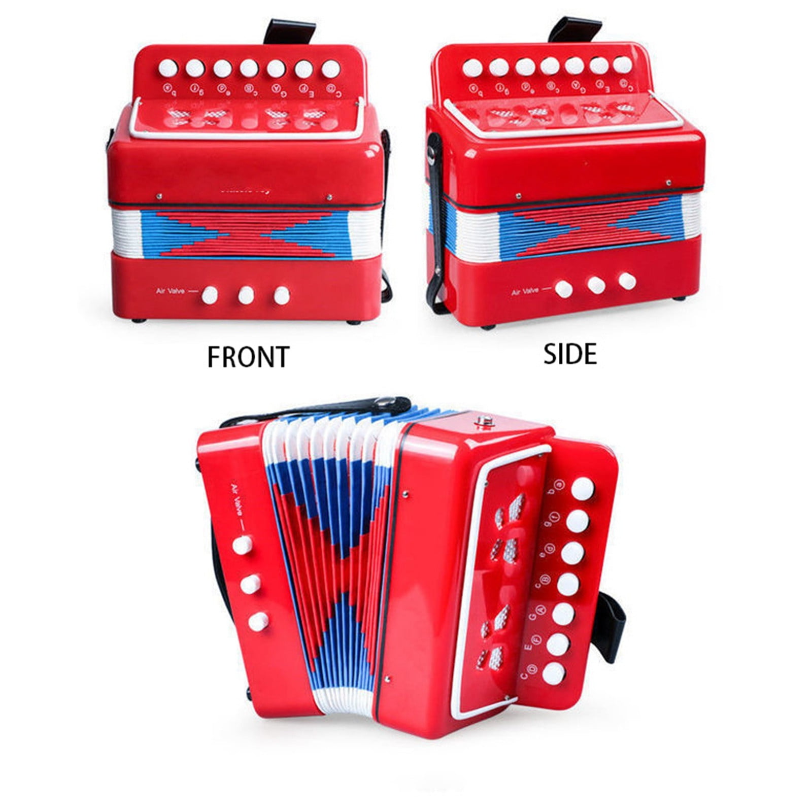 7 Keys 2 Accordion For Children Adult Beginner Educational Small ...