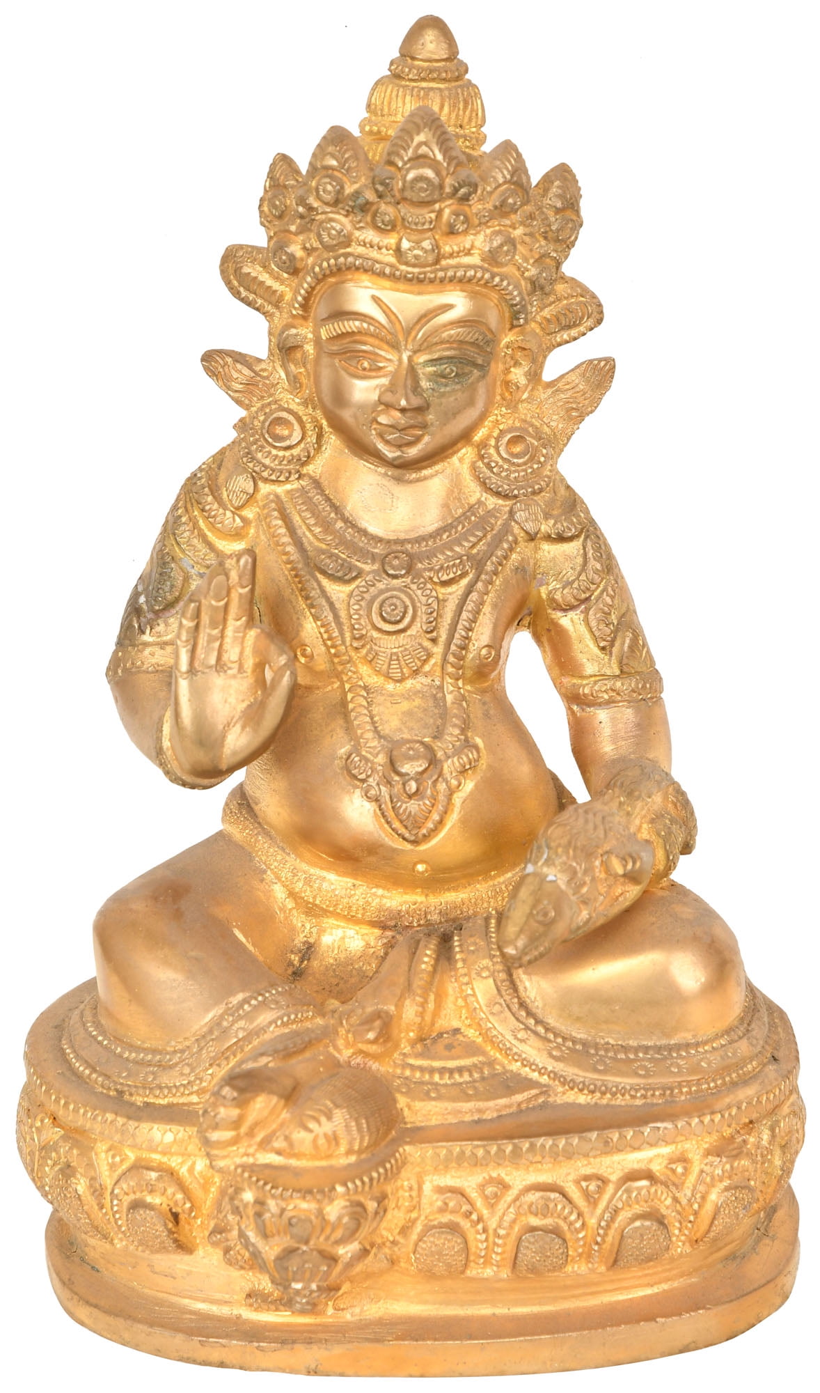 7" Kubera (Tibetan Buddhist Deity) In Brass | Handmade | Made In India ...