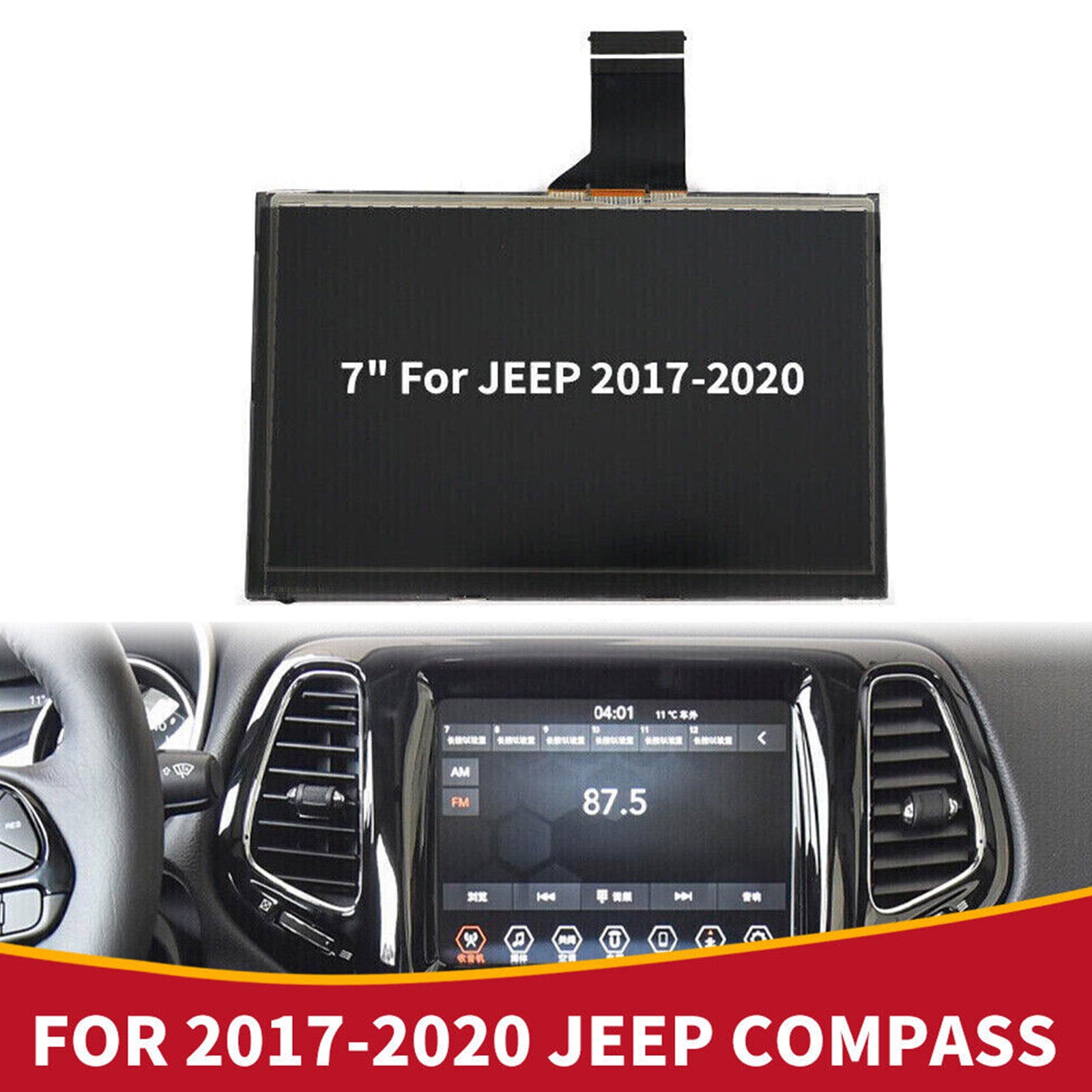 7" LCD Display Touch Screen Radio Navigation For Jeep Compass 2017-2020 ...