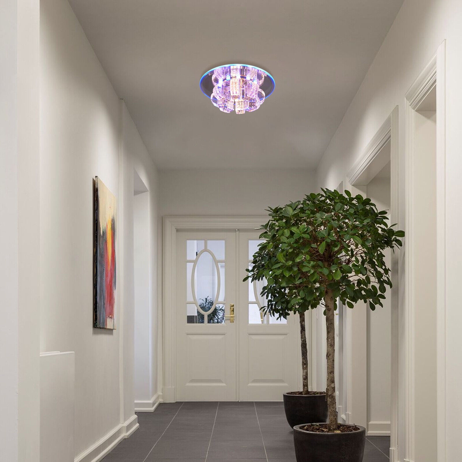 7" LED Crystal Ceiling Light Luxury Flush Mount Chandelier Pendant Lamp ...