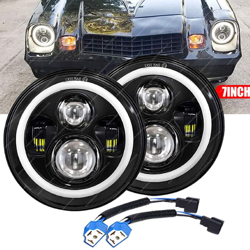 7" LED Headlight Hi/Lo Ring DRL Turn Signal for Chevrolet Camaro Z28 SS ...