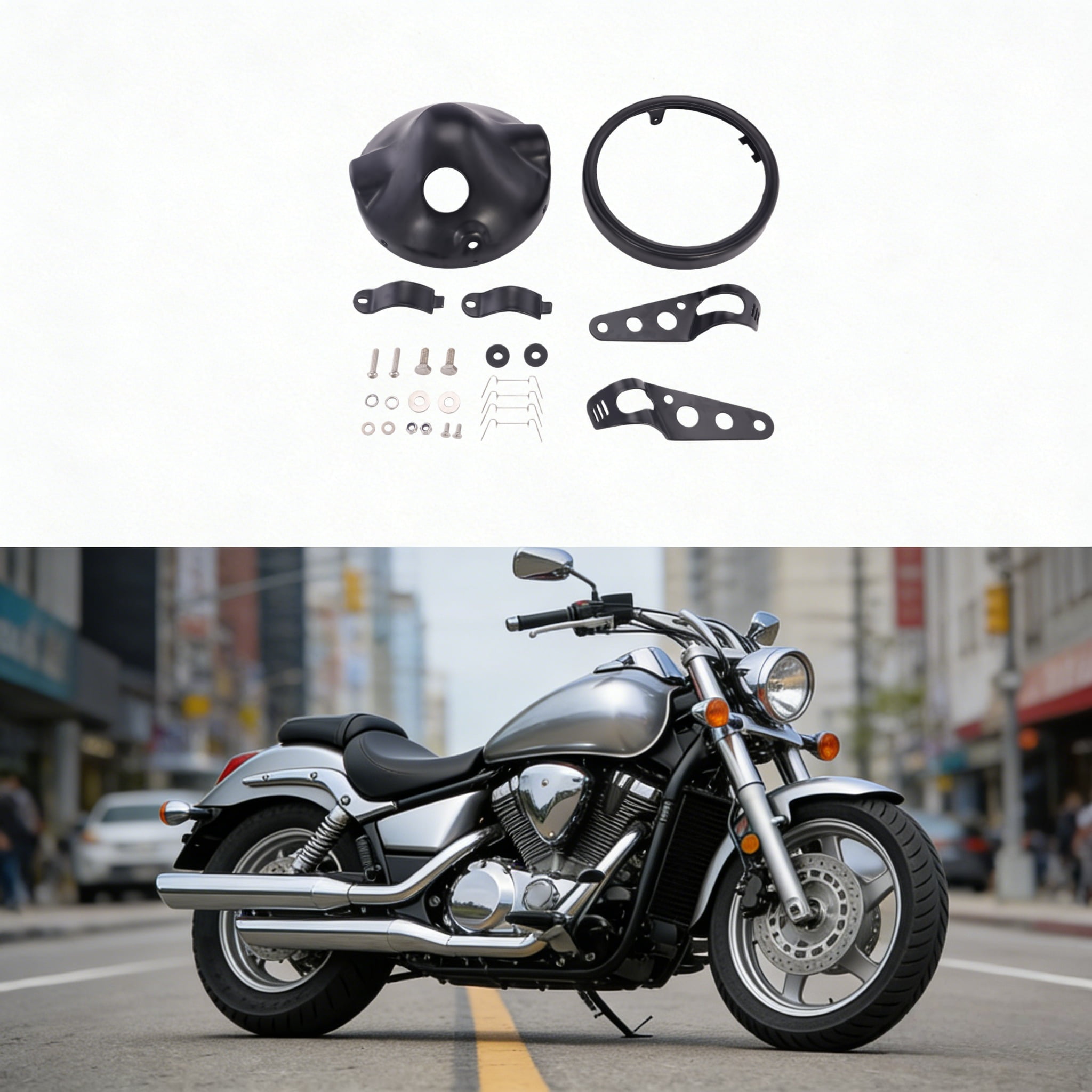 7" LED Headlight Housing Bucket For Suzuki Marauder Savage etc. Models ...