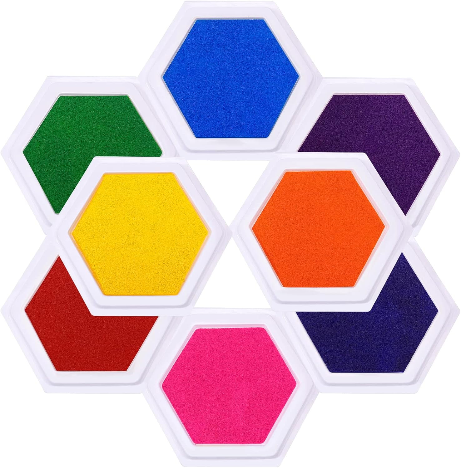 7" Large Ink Pads for Kids - Handprint Footprint Size Rainbow Stamps ...