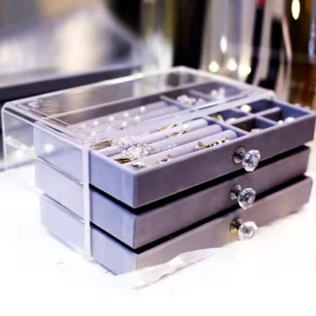 7-Layer Dust-Proof Acrylic Jewelry Organizer Box for Elegant Display ...