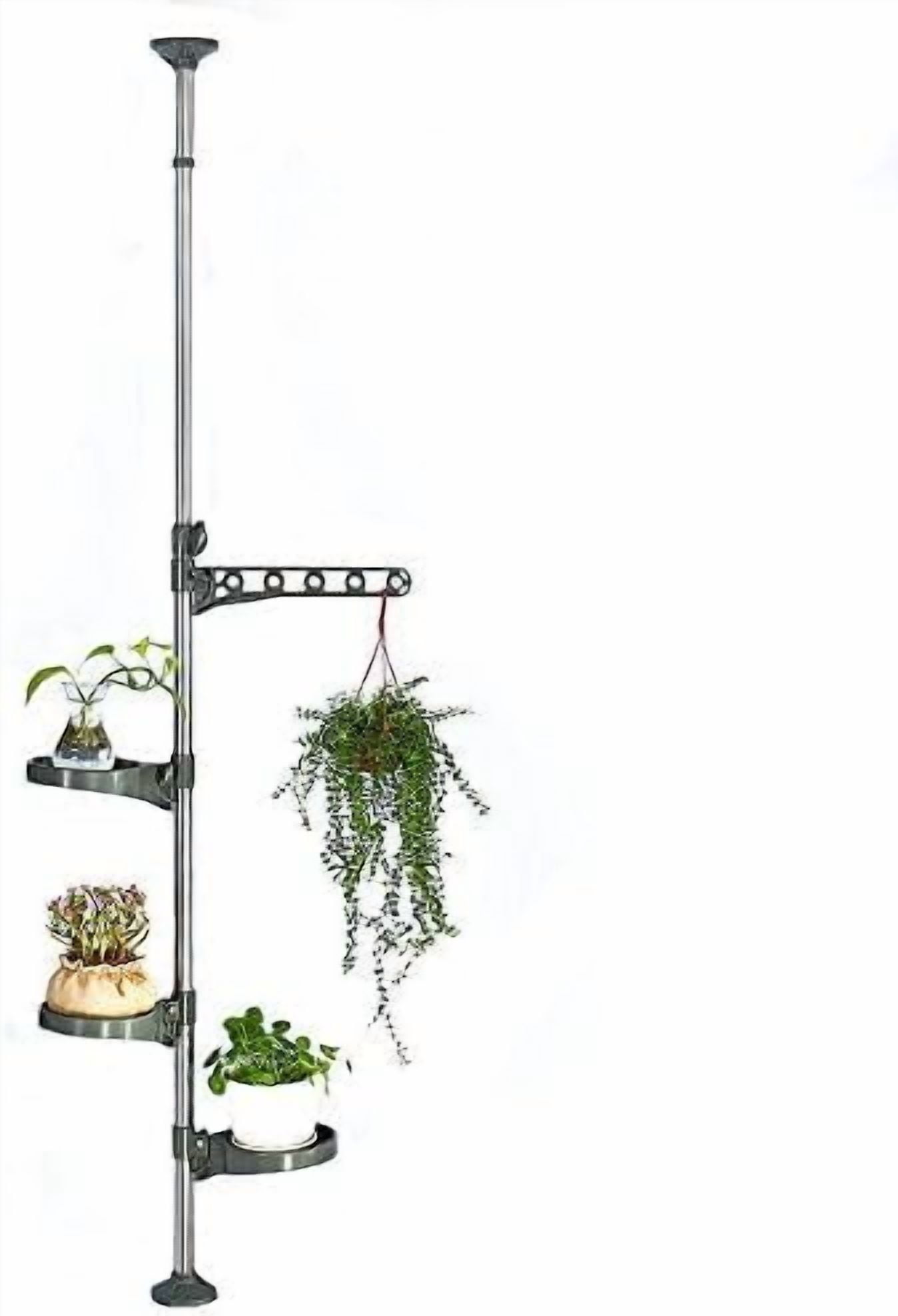 7-Layer Indoor Plant Stands Spring Tension Pole Metal Flower Display ...