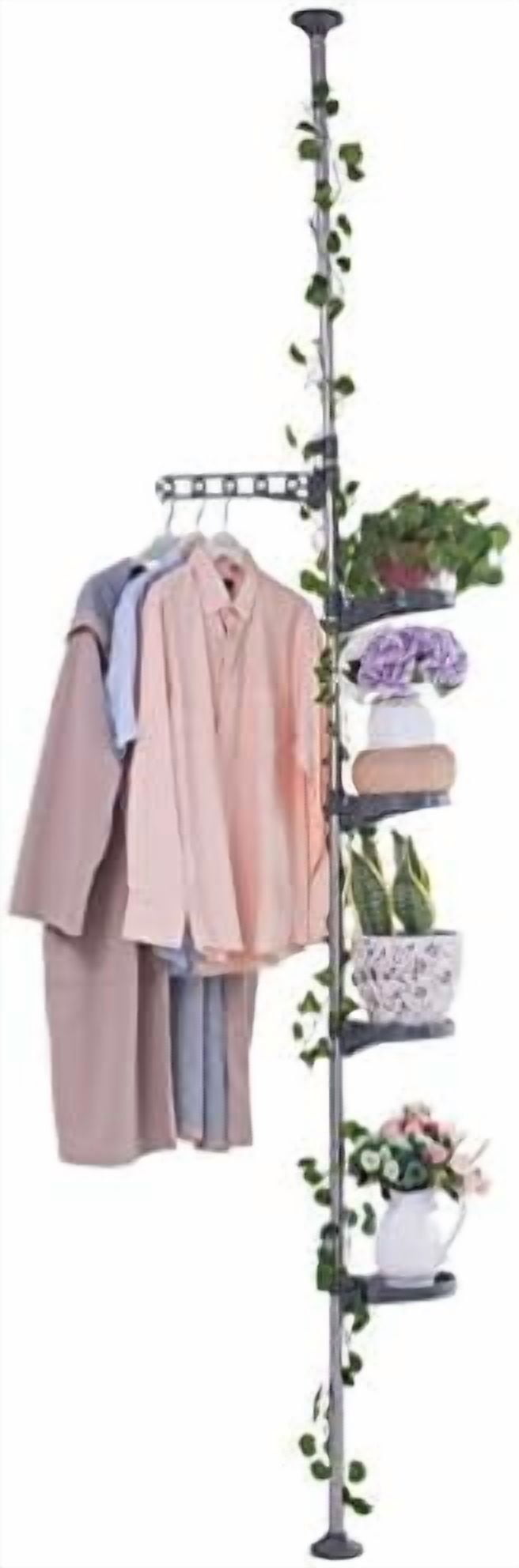 7-Layer Indoor Plant Stands Spring Tension Pole Metal Flower Display ...