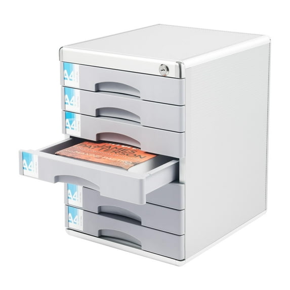 7 Layers Desktop Drawer Organizer w/Lock 12''×14''×16'' Storage File ...