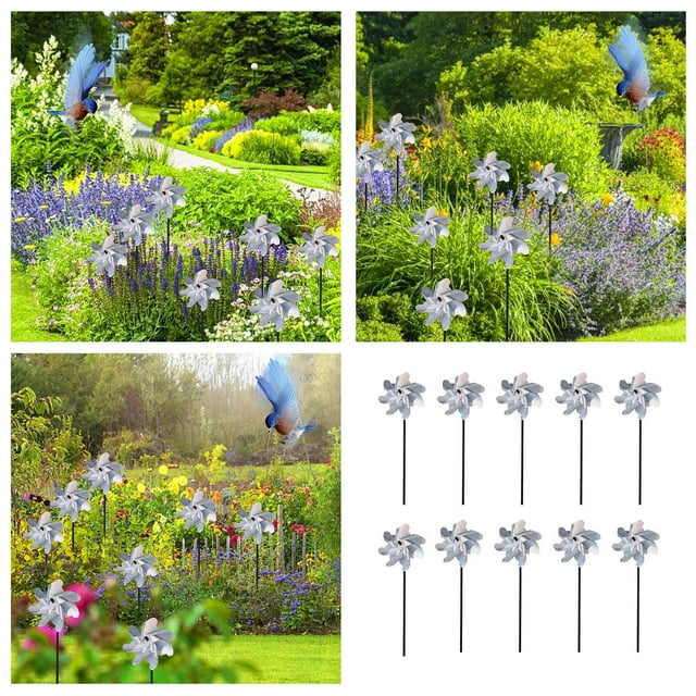 7 Leaf Windwheel Drive Bird Windmill Orchard Garden Bird Scare Device ...