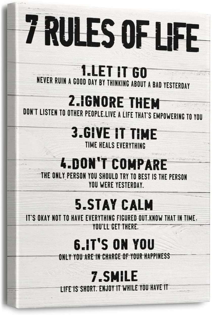 7 Life Of Rules Wall Art 12x16 - Walmart.com