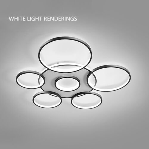 7 Lights Modern Acrylic LED Ring Ceiling Light Chandelier Lamp Fixtures ...