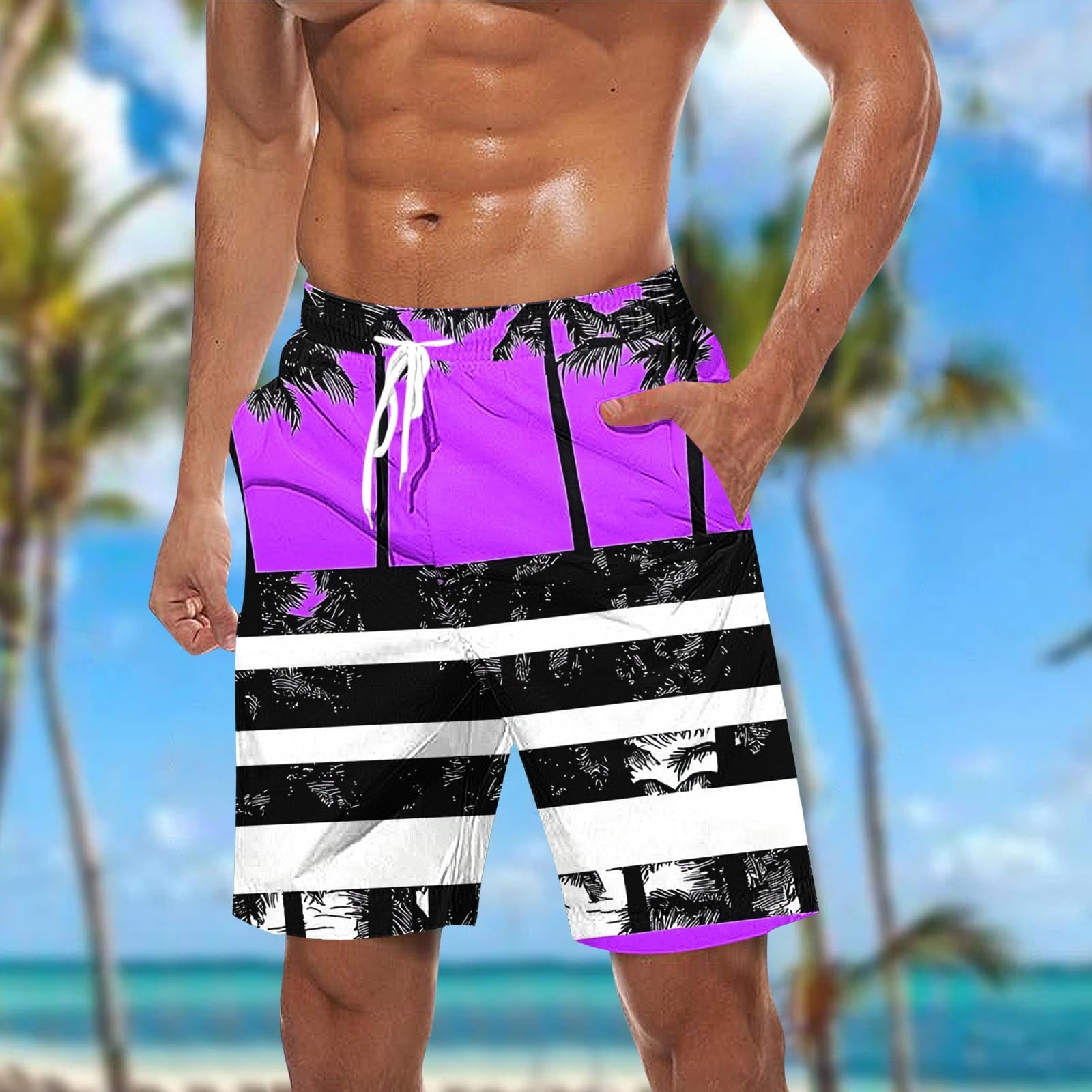 7" Men's Board Shorts Swimwear No Mesh Lining - Swim Trunks Surf Shorts ...