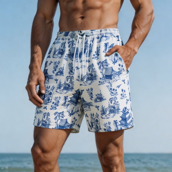 7" Men's Board Shorts Swimwear No Mesh Lining - Swim Trunks Surf Shorts ...