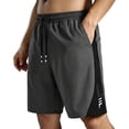 7" Mens Gym Shorts Elastic Drawstring Waist Color Block with Pocket ...
