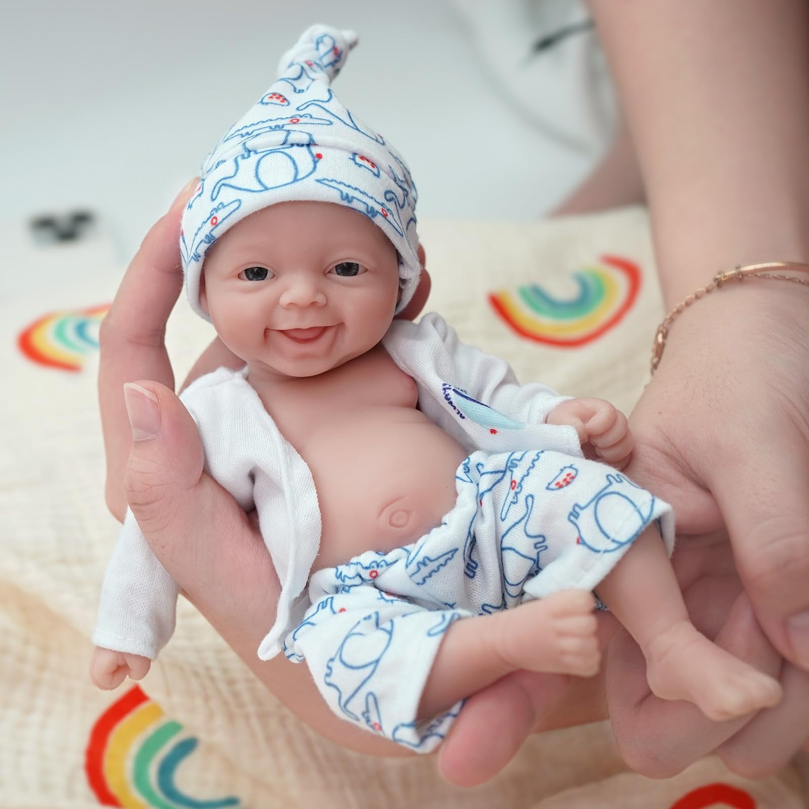 7" Micro Reborn Baby Dolls Silicone Full Body Baby Soft Skin Mini Realistic Newborn Baby Dolls ...
