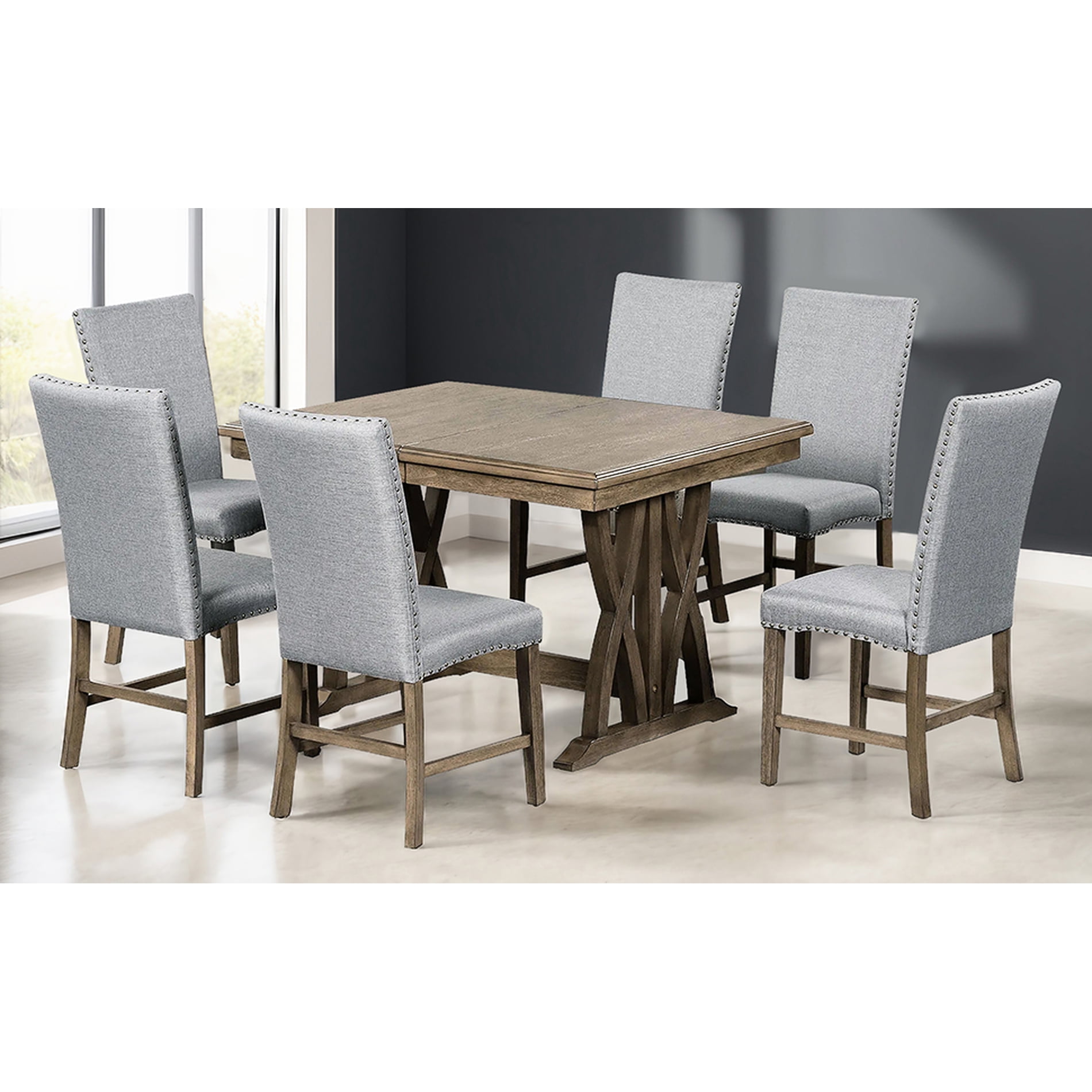 7 Mid-century Dining - Solid Wood, Extendable Table, Upholstered Chairs ...