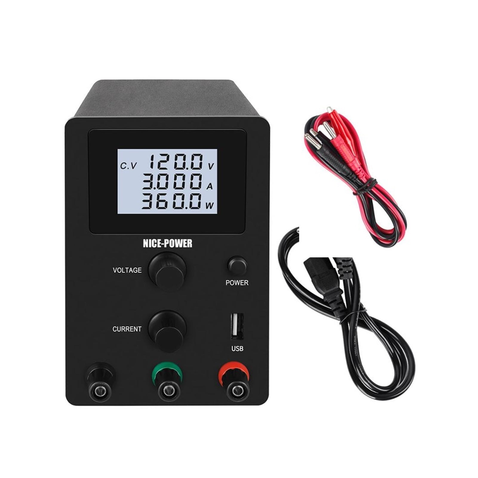 7 Modes 120-V 3A Adjustable Power Supply Bench Mini Digital Power Bench ...