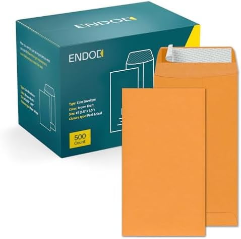 #7 Money Envelopes for Cash, 500 Pack, Brown Envelopes Self Seal - 28lb ...