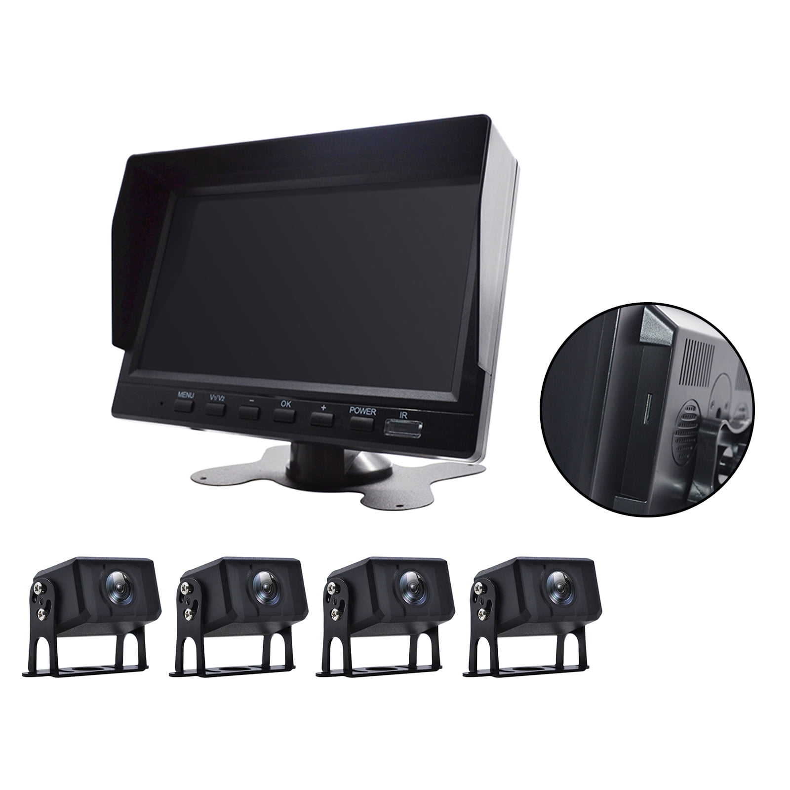 7" Monitor DVR Driving Video Recorder for RV Truck Bus+4 Rear View ...