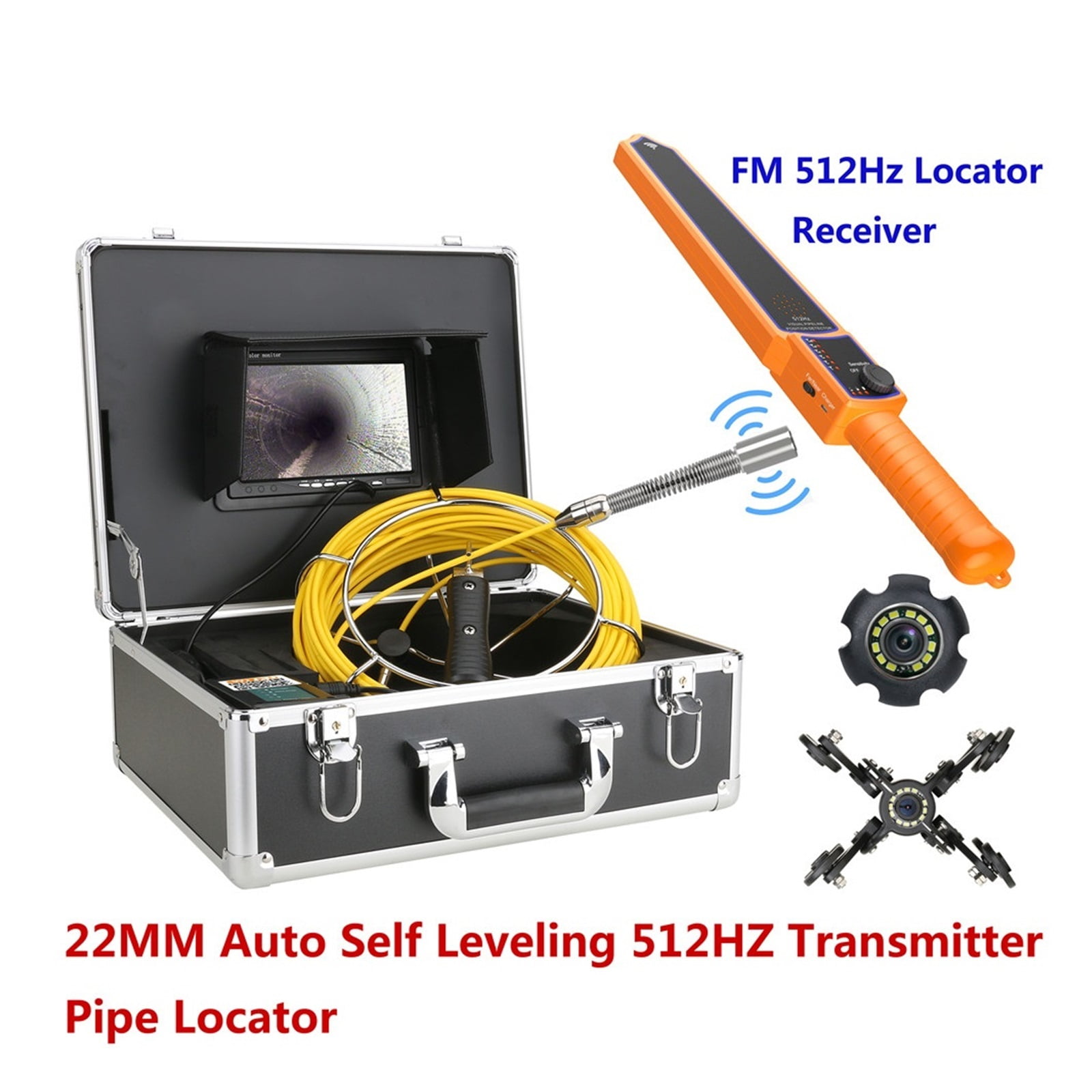 7" Monitor DVR Sewer Pipe Inspection Video Camera With Meter Counter ...