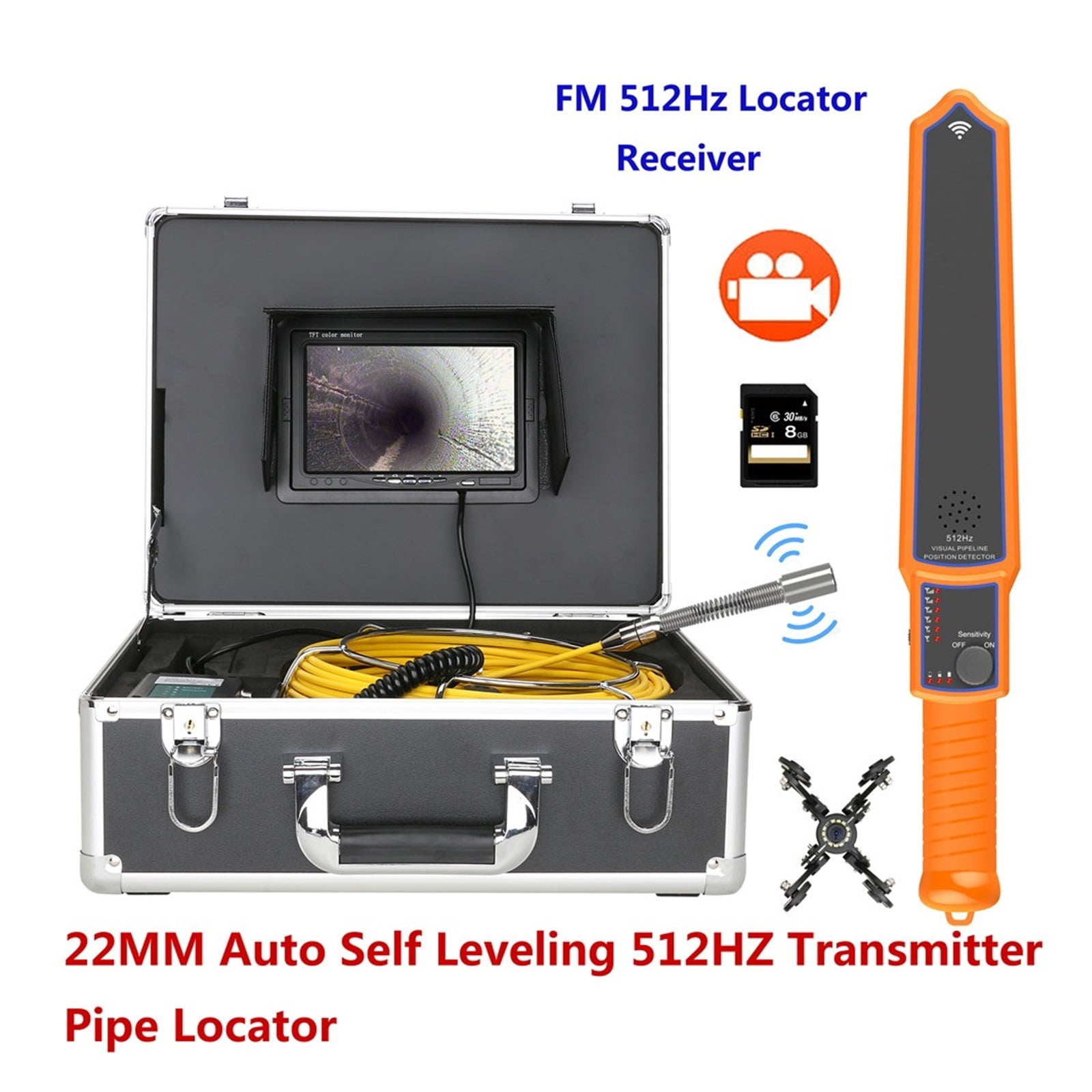 7" Monitor DVR Sewer Pipe Inspection Video Camera With Meter Counter ...