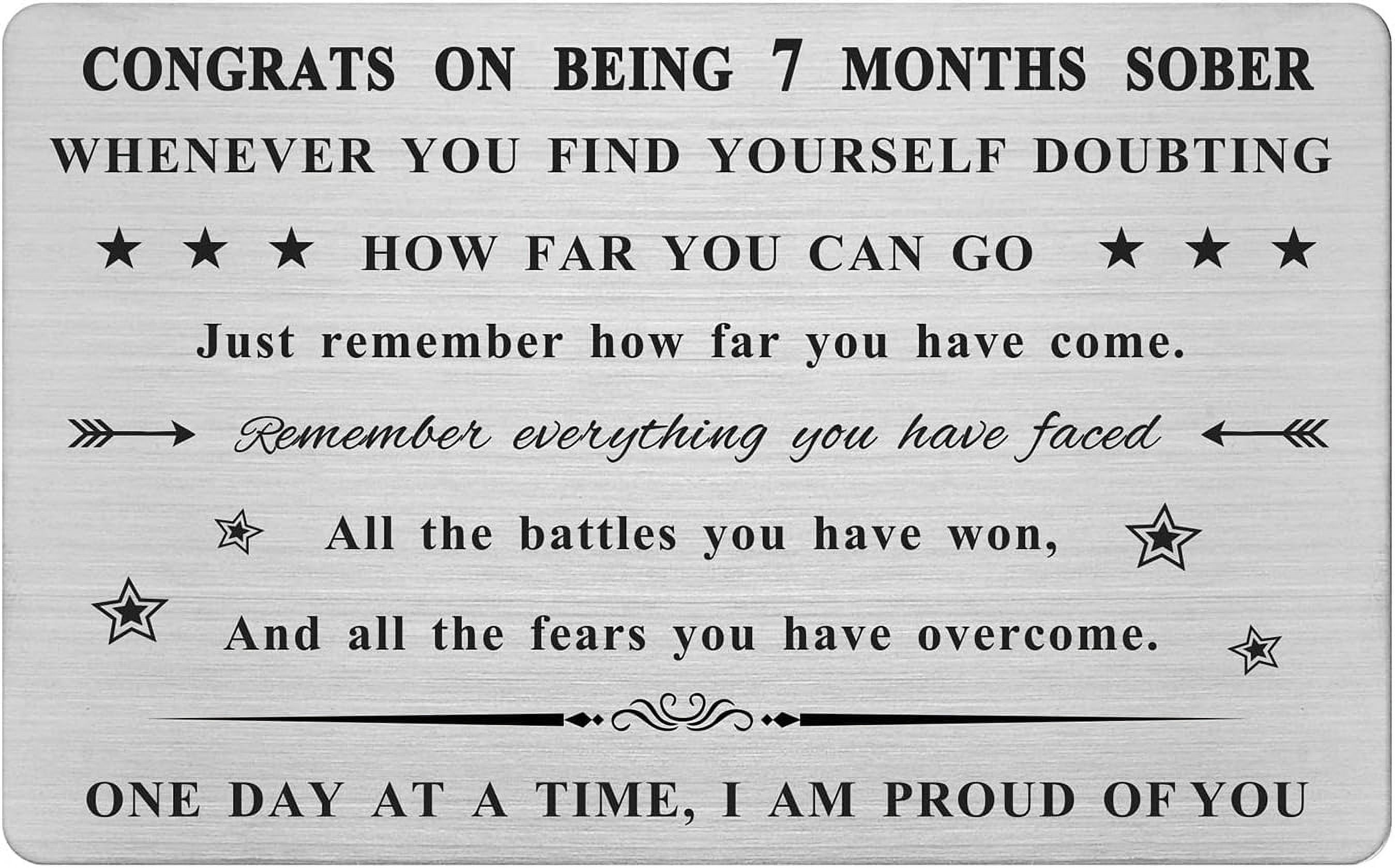 7 Months Sober Engraved Wallet Card Inserts, 210 Days Sobriety Gifts ...