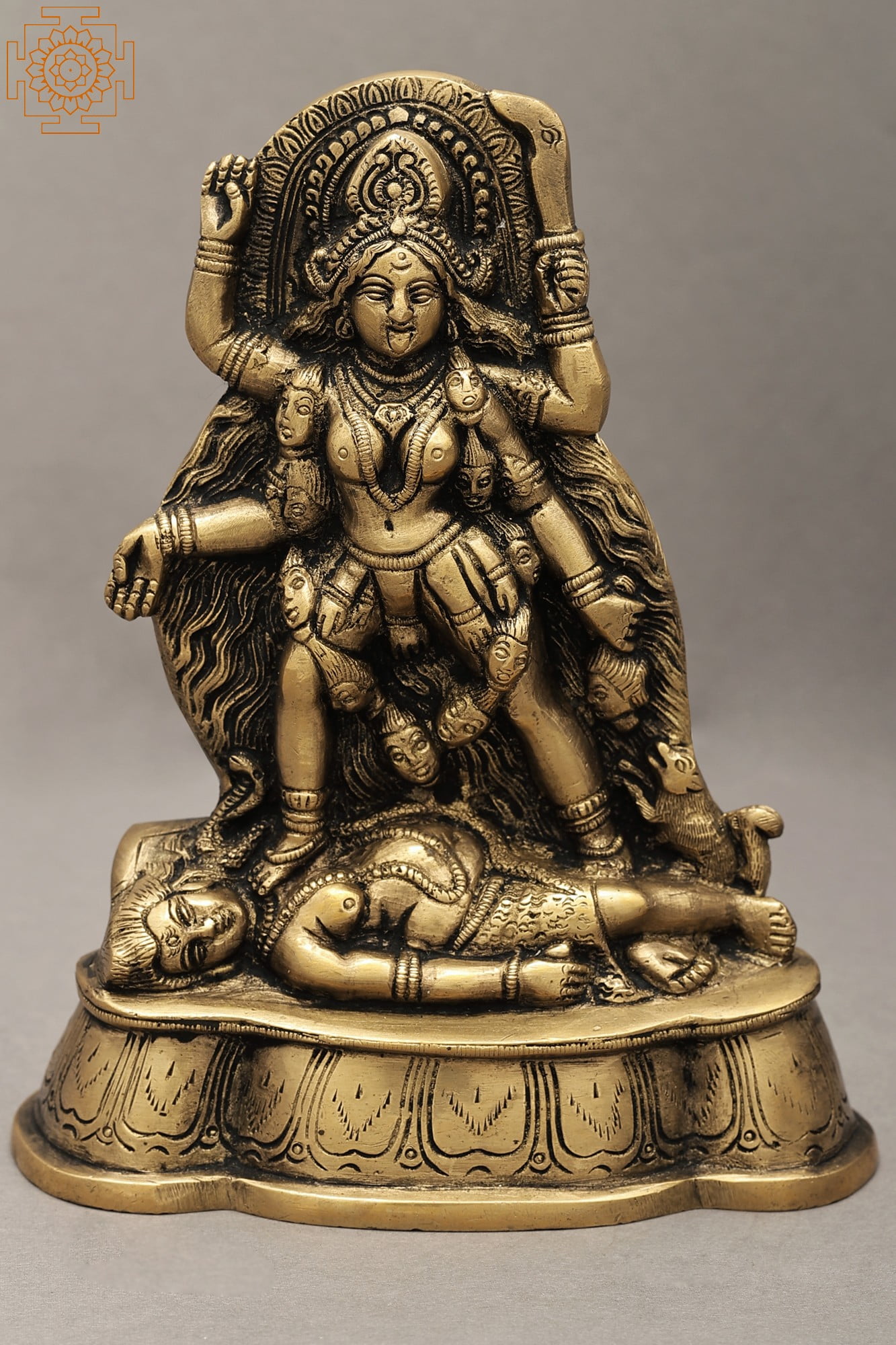 7" Mother Goddess Kali Idol In Brass | Handmade | Made In India - Brass ...