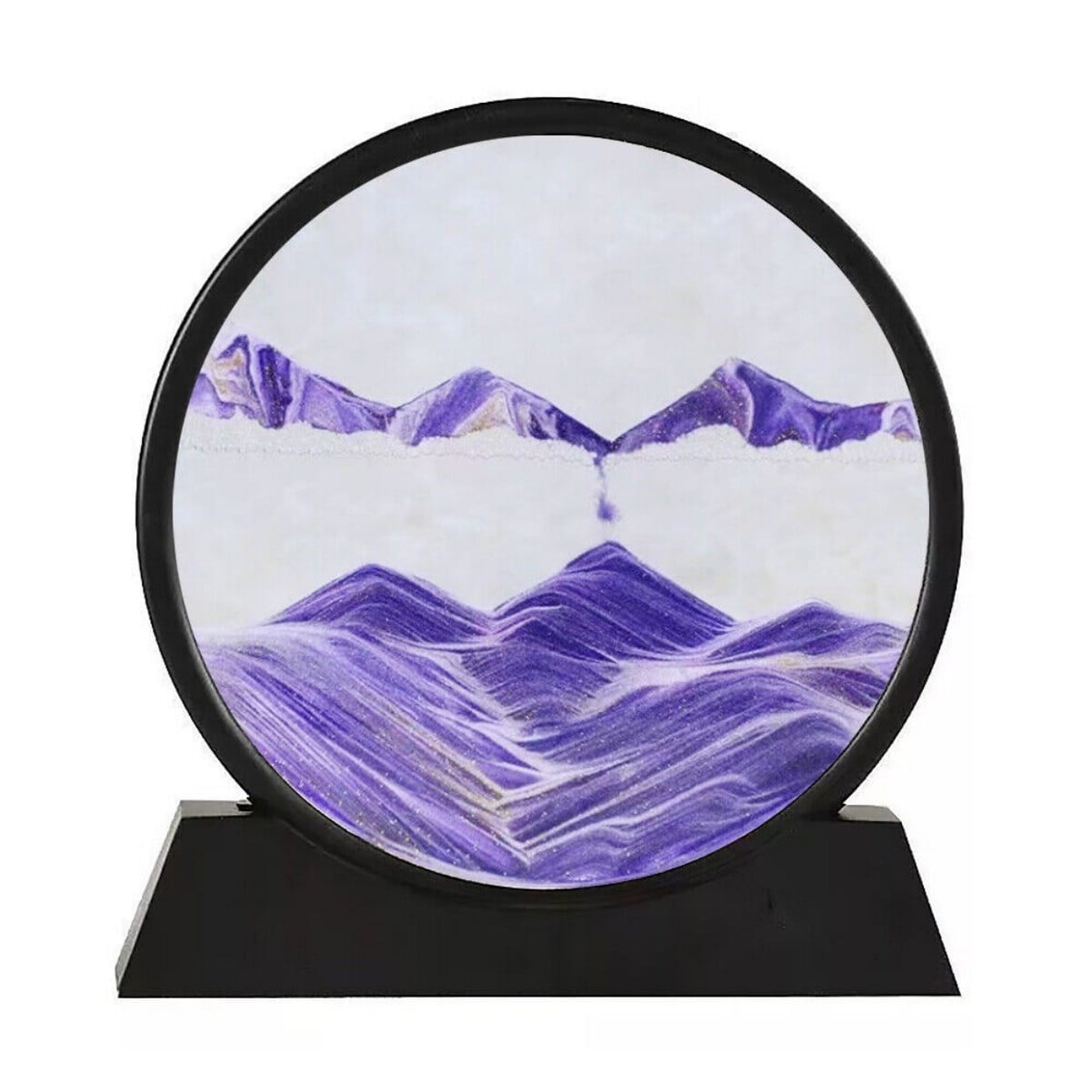 7" Moving Sand Art Picture Round Glass 3D Deep Sea Sandscape in Motion ...