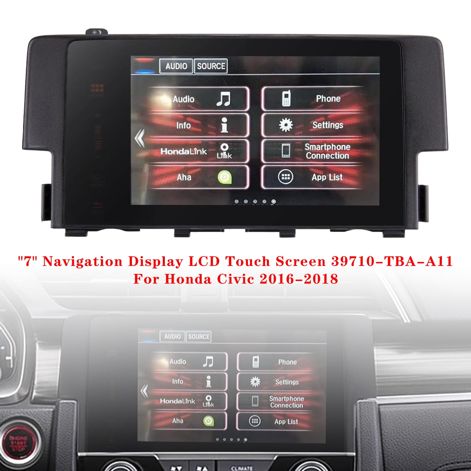 7" Navigation Display LCD Touch Screen 39710-TBA-A11 For Honda Civic ...