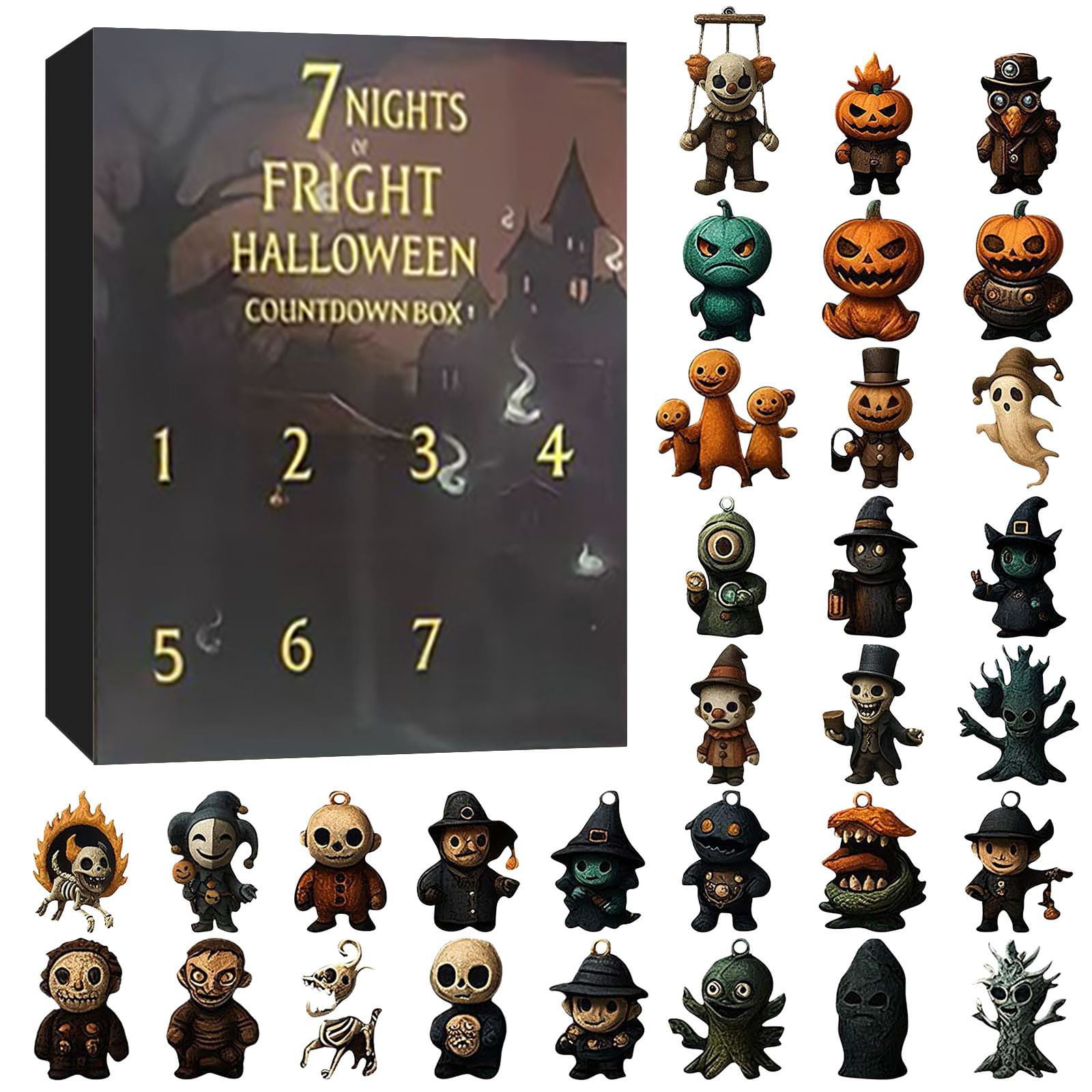 7 Nights of Fright Countdown Box – Horror Figurine Advent Calendar 2025 ...