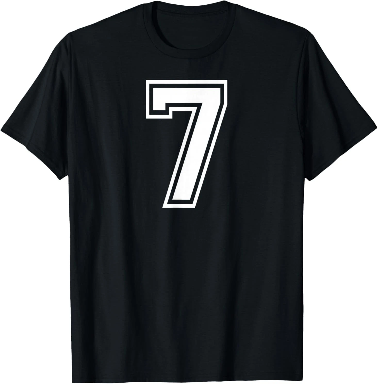 7 Number Seven Team Sports Graphic Matching Varsity Unisex T-Shirt up ...
