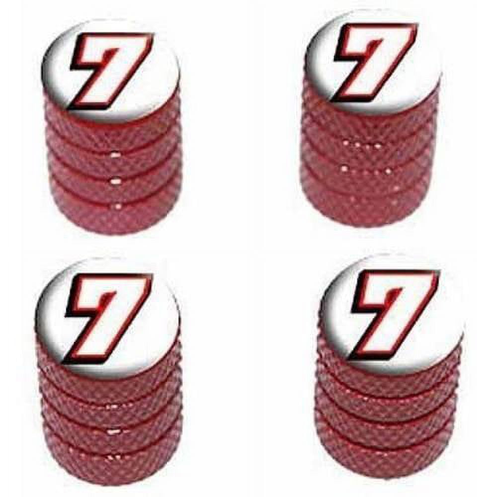 7 Number Seven Tire Rim Wheel Aluminum Valve Stem Caps, Multiple Colors ...