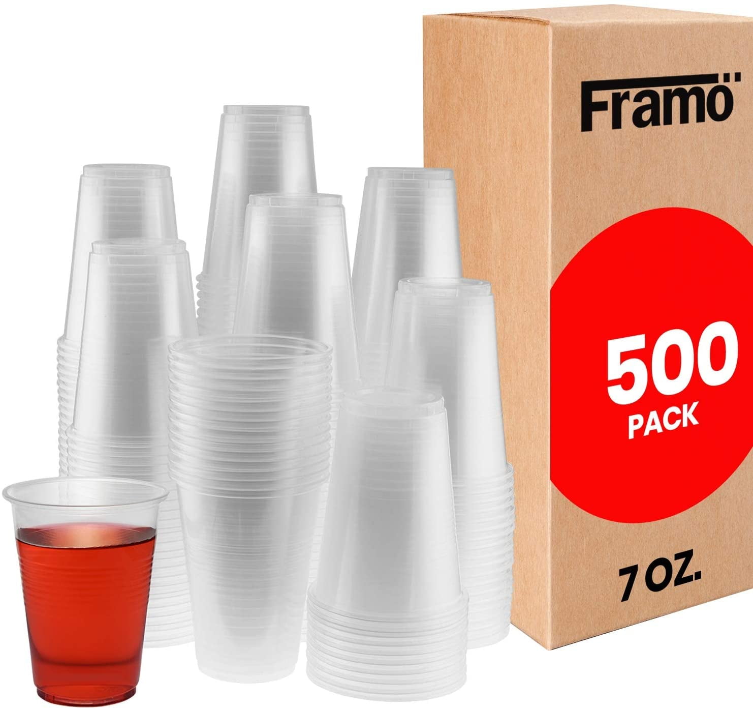 Framo 7 Oz Clear Plastic Cups, for Any Occasion, Disposable Transparent ...